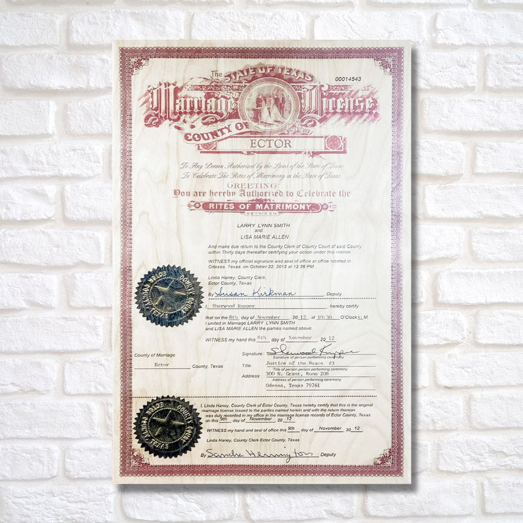 Printable Marriage License In Texas